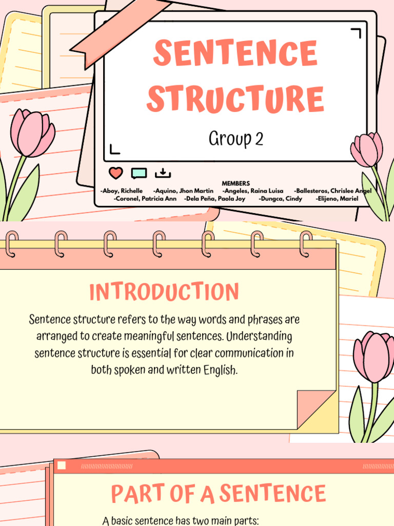 Group2 Sentence Structure | PDF | Sentence (Linguistics) | Subject (Grammar)