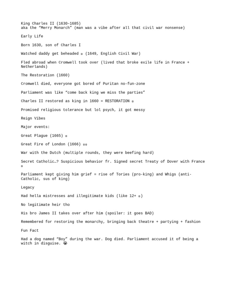 King Charles II (1630-1685) | PDF