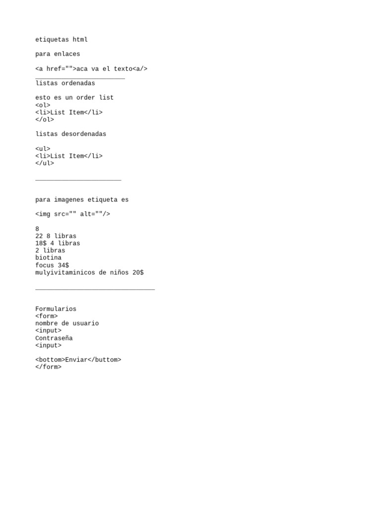 Etiquetas HTML | PDF