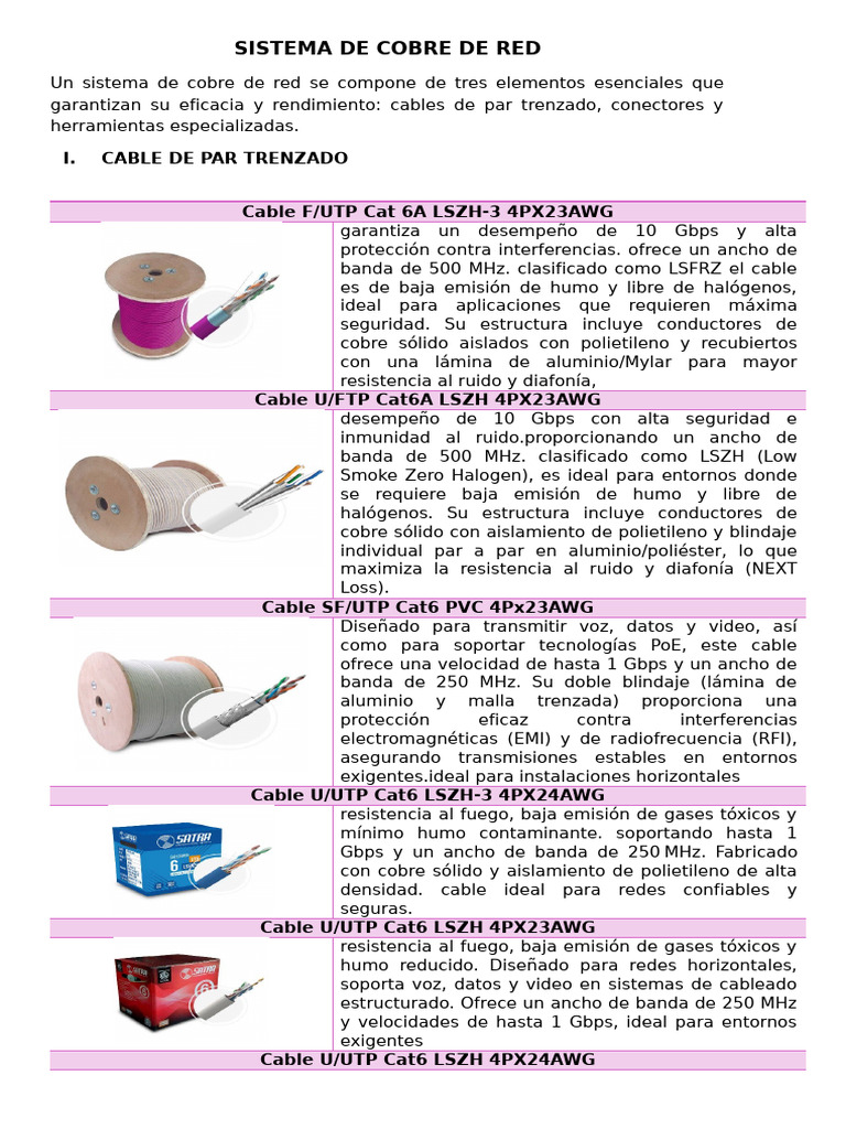 Composición del Sistema de Cobre de Red | PDF | Telecomunicaciones ...