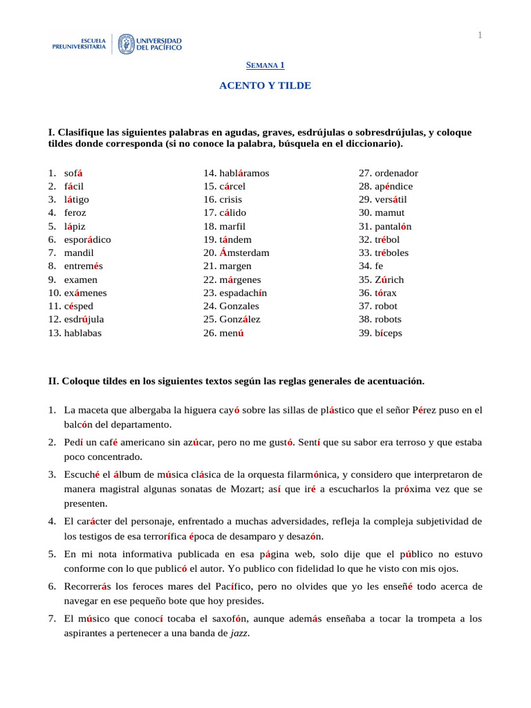 Clasificación y uso de acentos | PDF