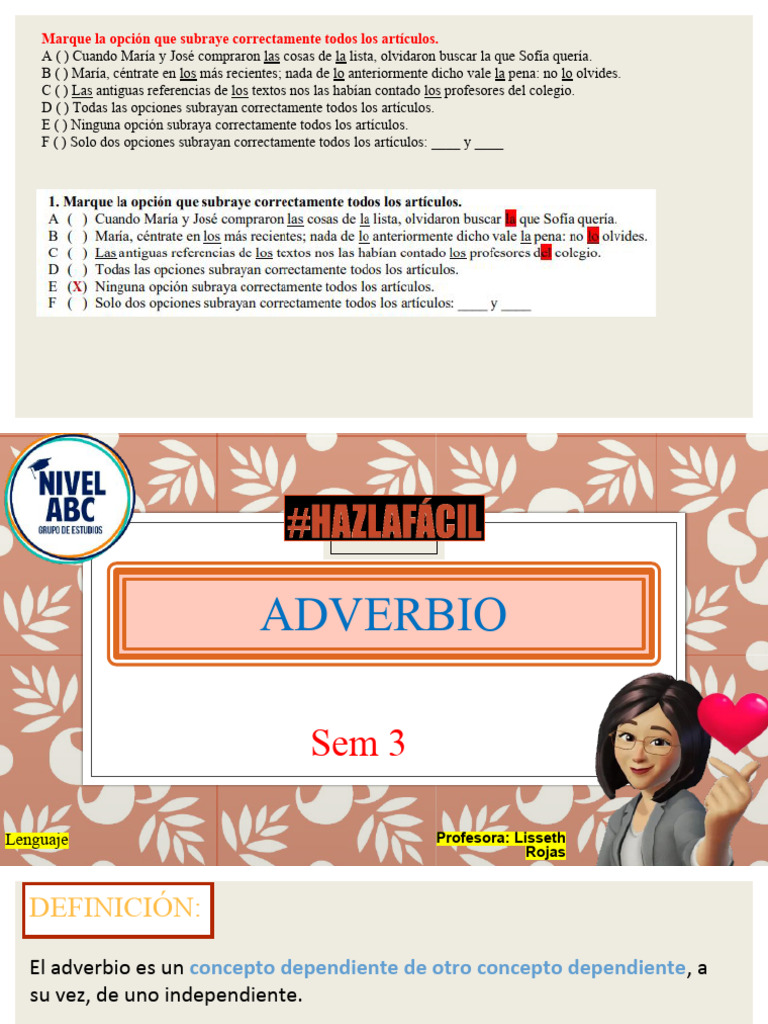 Definición y Función del Adverbio | PDF | Adverbio | Adjetivo