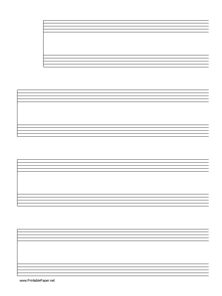4 Systems of 2 Staves Music Paper | PDF