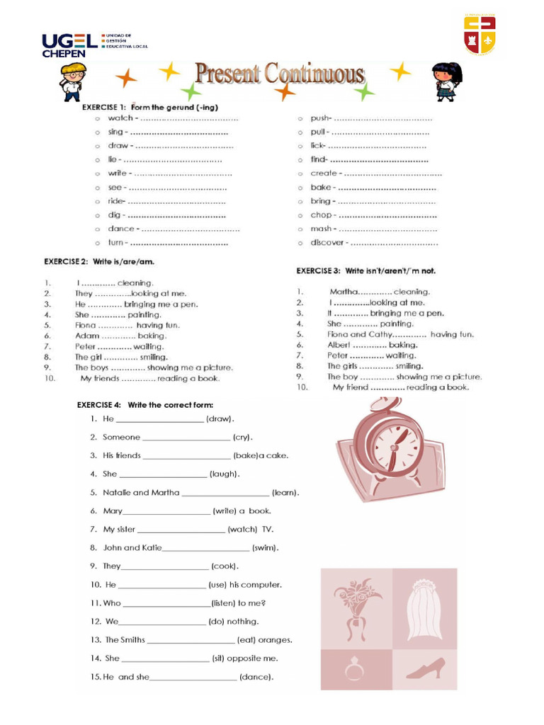 Present Continuous 3ro | PDF