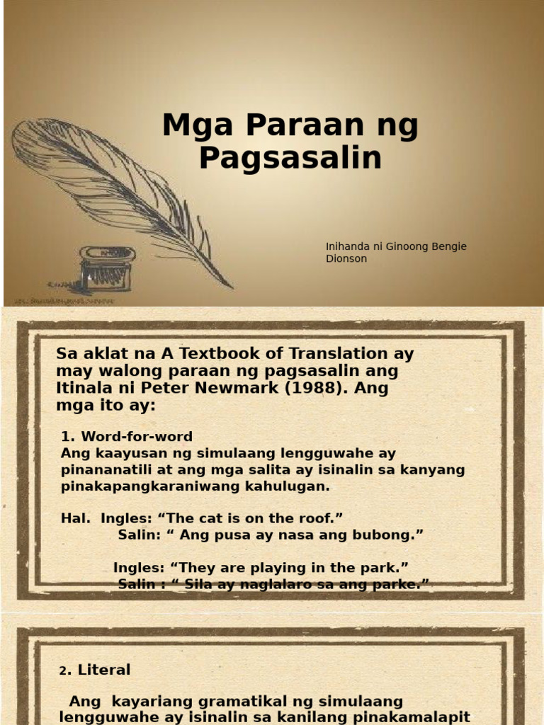 Fil103 Paraan NG Pagsasalin. | PDF