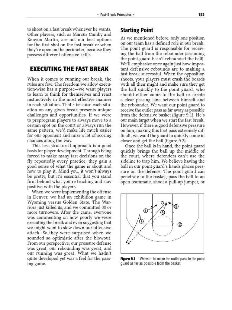 Excerpt From NBA Coaches Playbook: Fast Break Principles | PDF ...