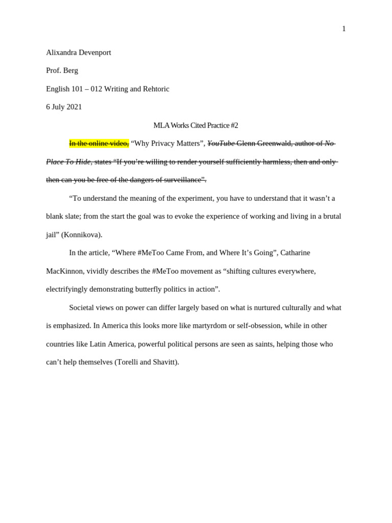 MLA Works Cited Practice #2 | PDF