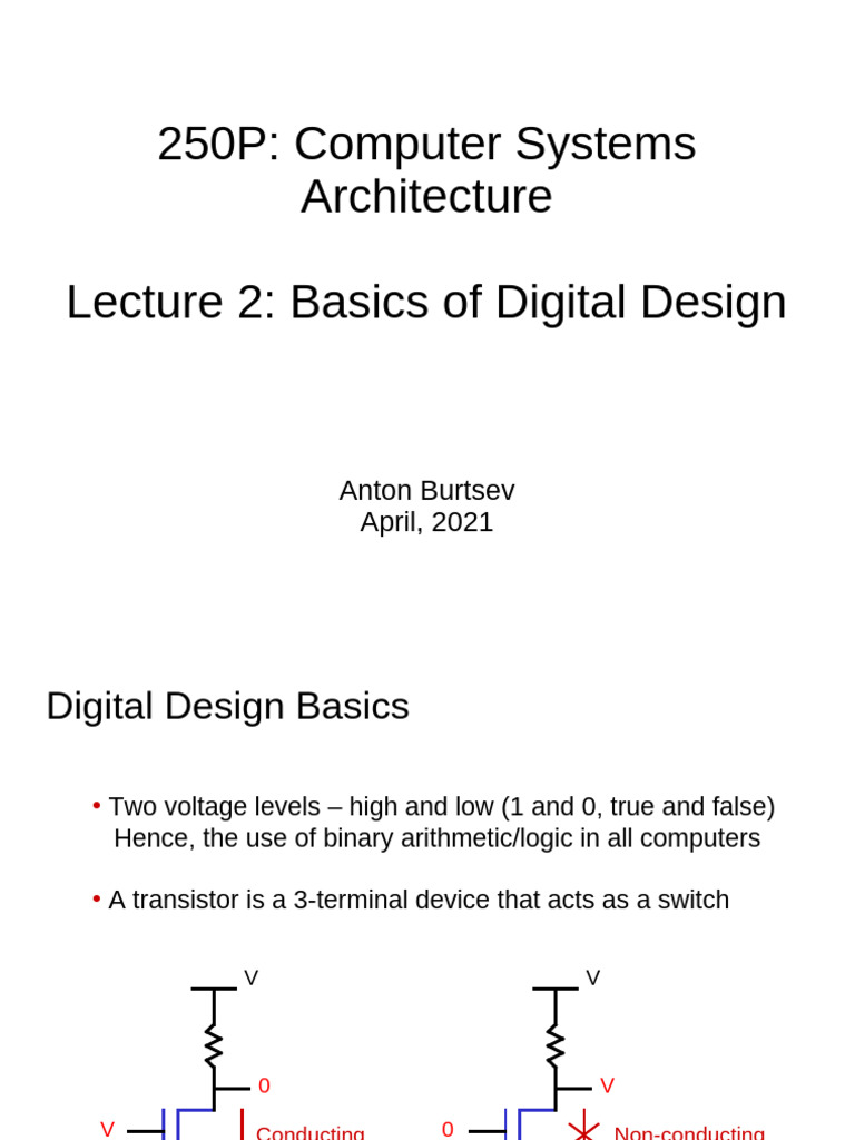 Lecture02 Digital Design | PDF | Logic Gate | Digital Technology