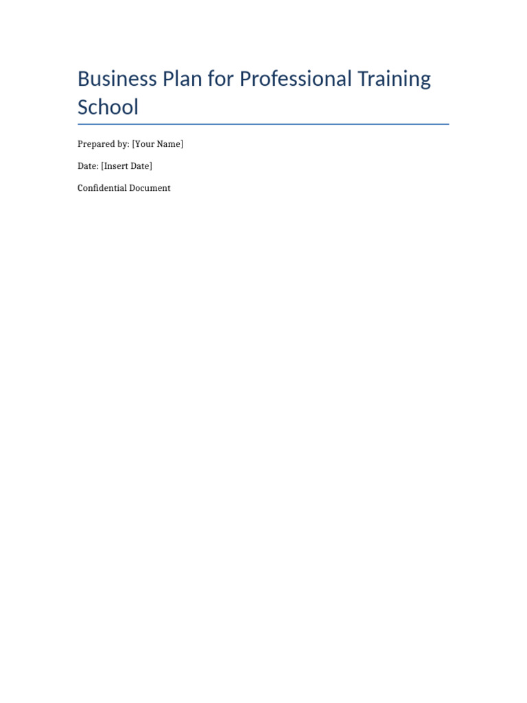 Business Plan Training School | PDF