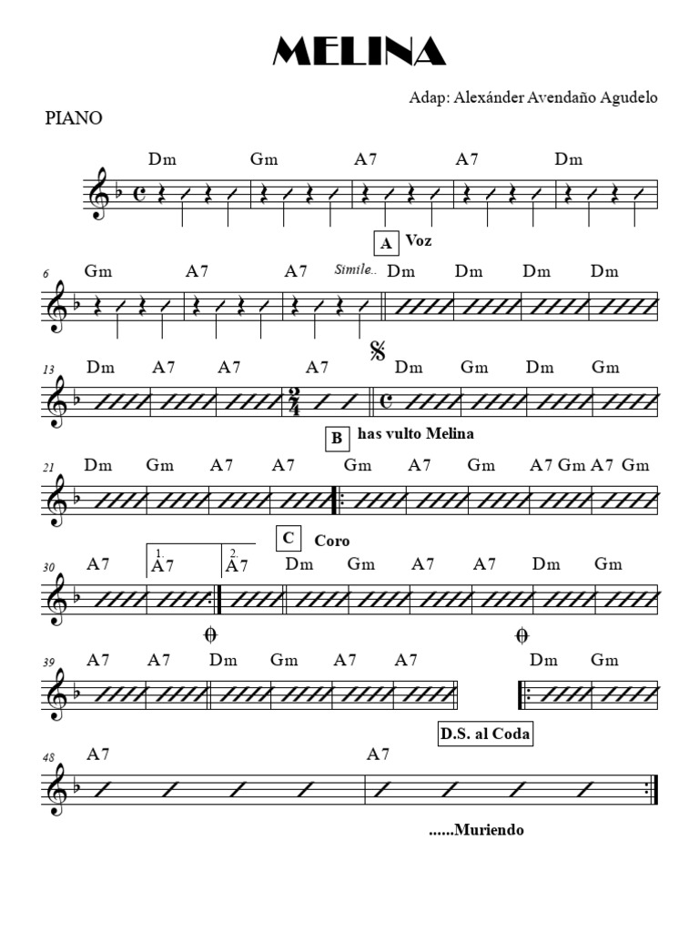 Melina - Piano | PDF
