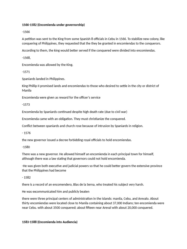 Encomienda System in the Philippines (1566-1588) | PDF | Spanish ...
