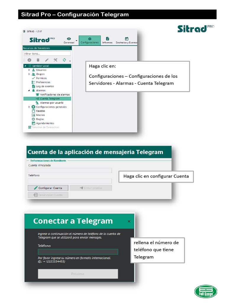 Sitrad - Configuración Telegram | PDF