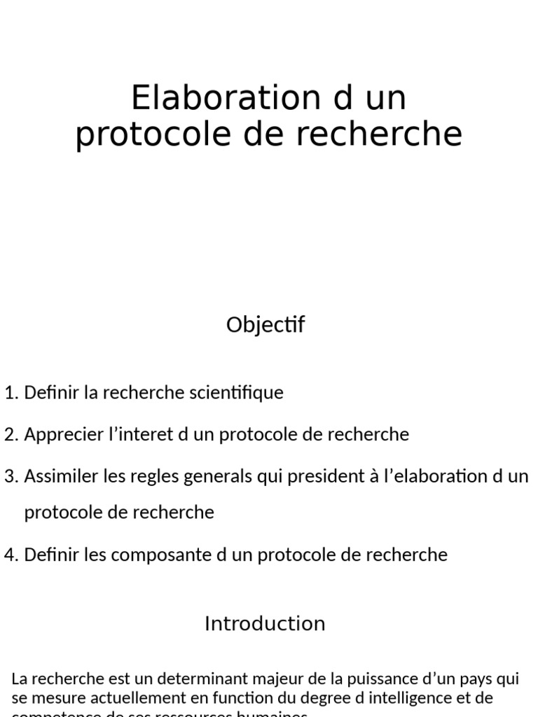 Élaboration d'un protocole de recherche | PDF | Données