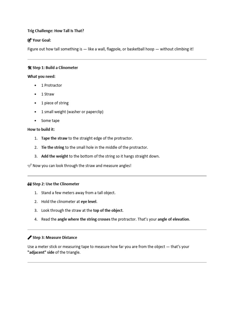 Trig Challenge | PDF