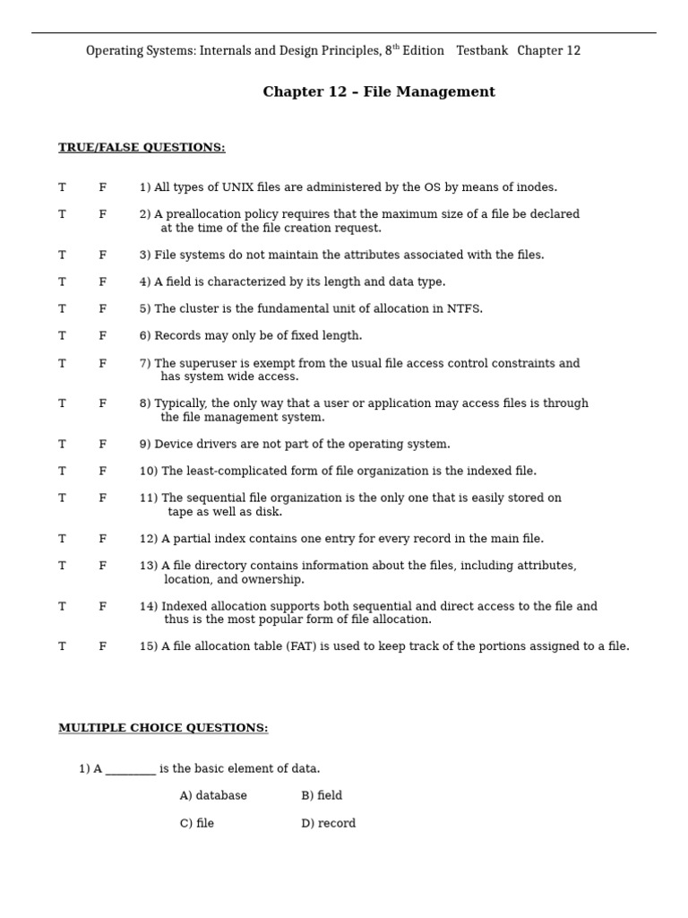 Chapter 12 - File Management | PDF | File System | Computer File