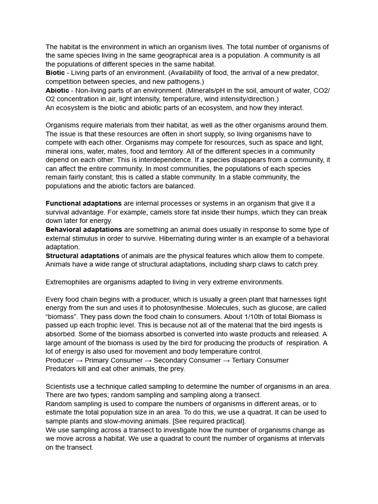 Ecology AQA BIOLOGY GCSE RESOURCE HIGHER TIER | PDF | Ecosystem ...