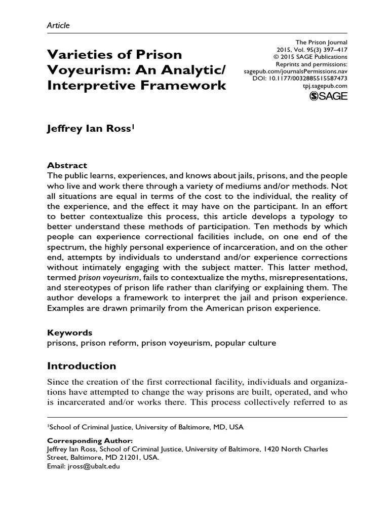 2015 Ross Prison Voyeurism | PDF | Prison | Experience
