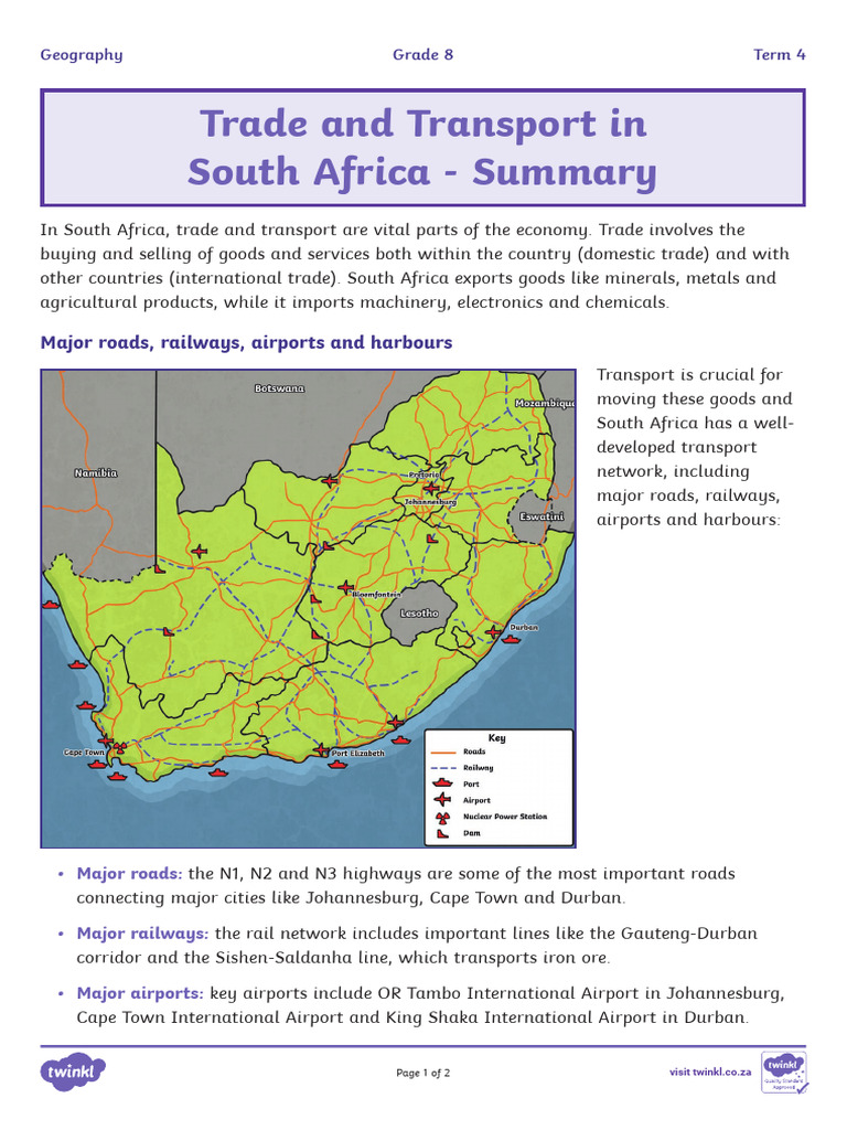 Trade and Transport in South Africa: Overview | PDF | South Africa | Durban