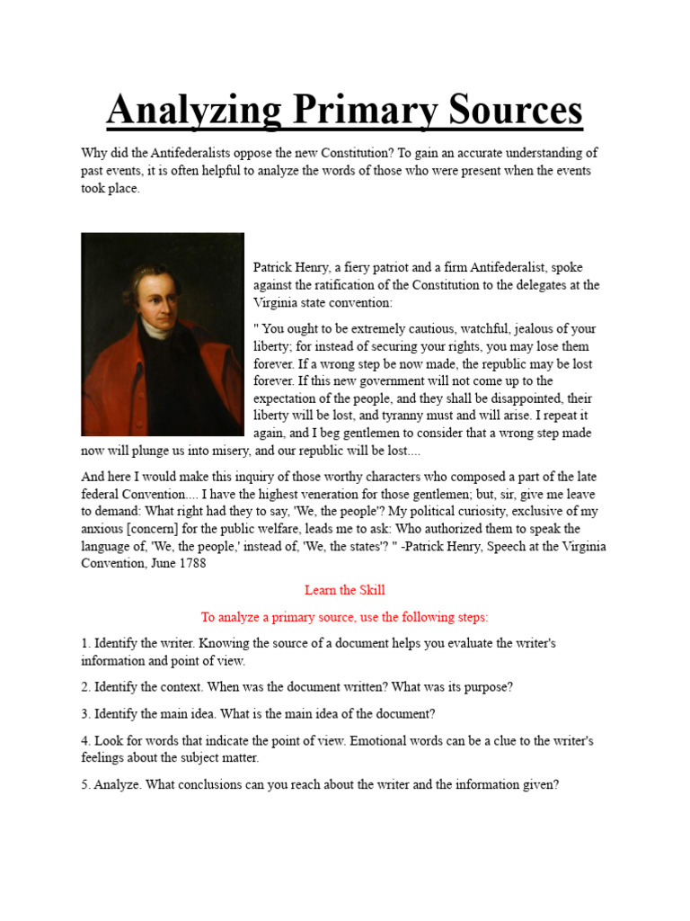 C7S4 Analyzing Primary Source | PDF