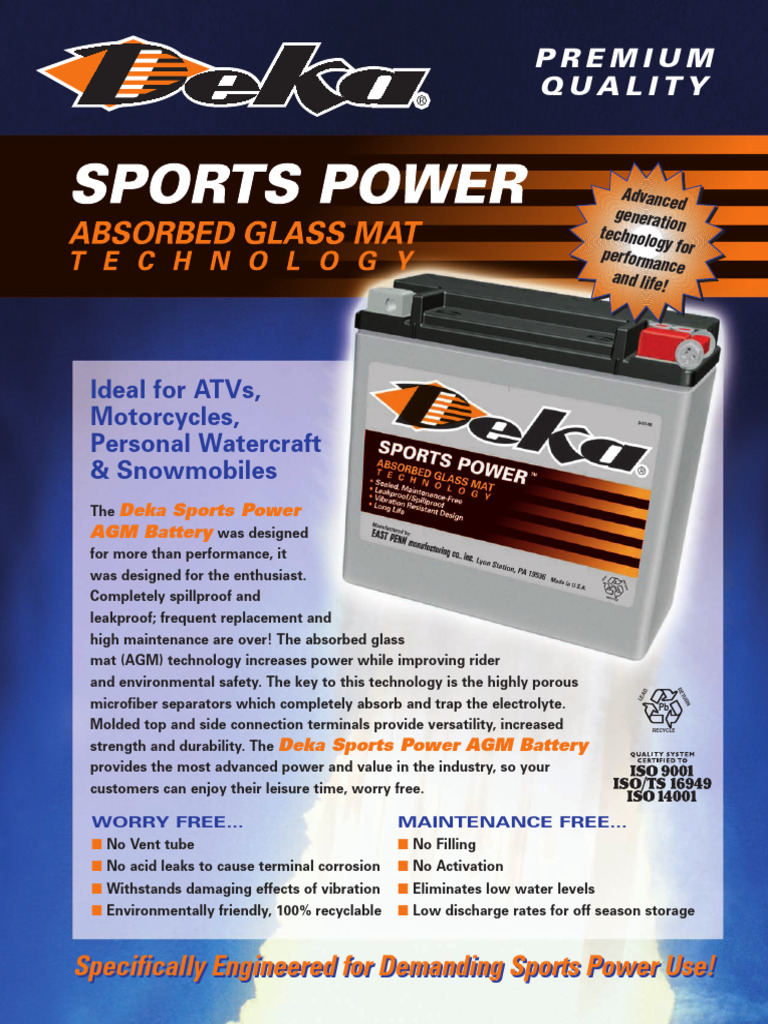 DEKA - 0278 Battery - Brochure | PDF | Mechanical Engineering | Materials