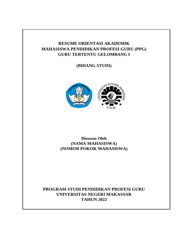 Format Tugas Resume PPG Dalam Jabatan 2025 | PDF