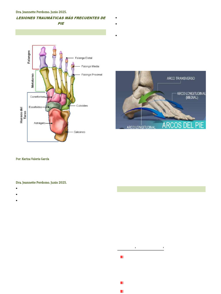 9 - Lesiones Traumaticas Mas Frecuentes Del Pie | PDF | Pie | Dedo del pie