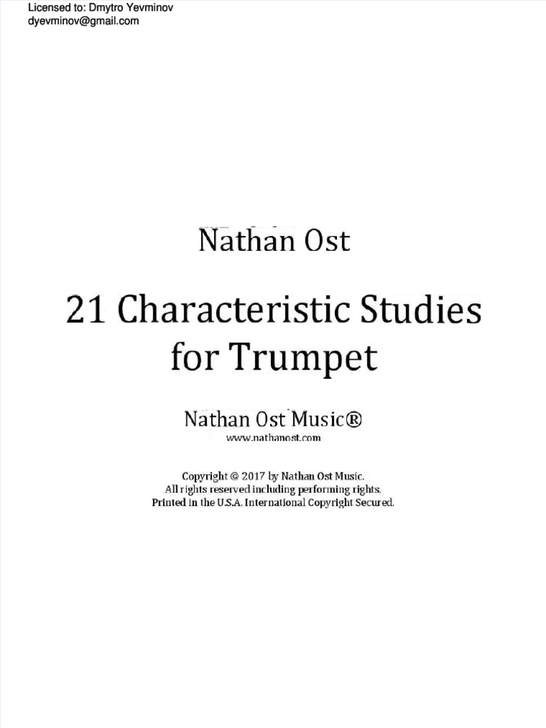 21 Characteristic Studies For Trumpet - Nathan OST | PDF