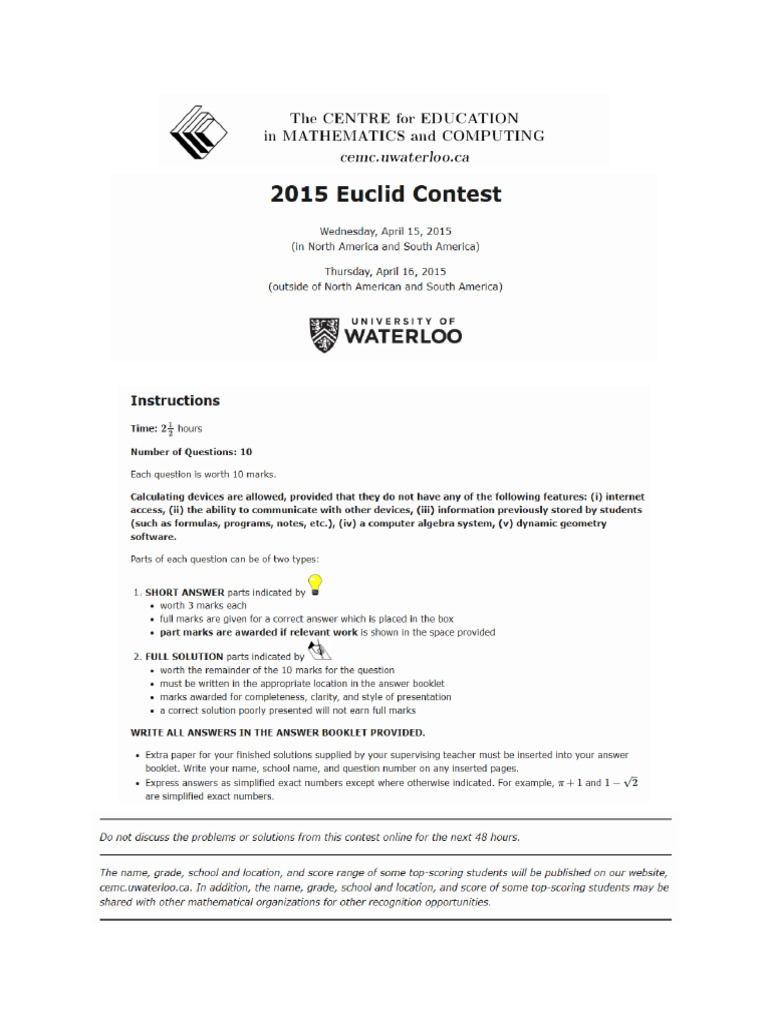 Euclid 2015 | PDF