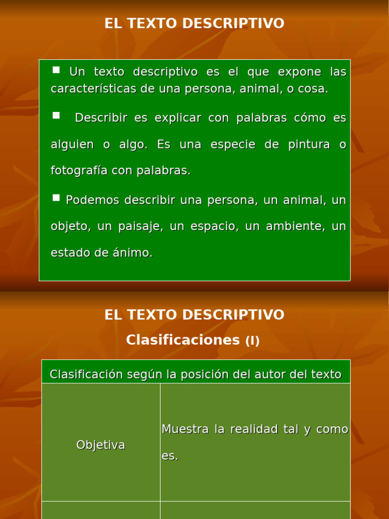 Texto Descriptivo | PDF | Retrato | Adverbio