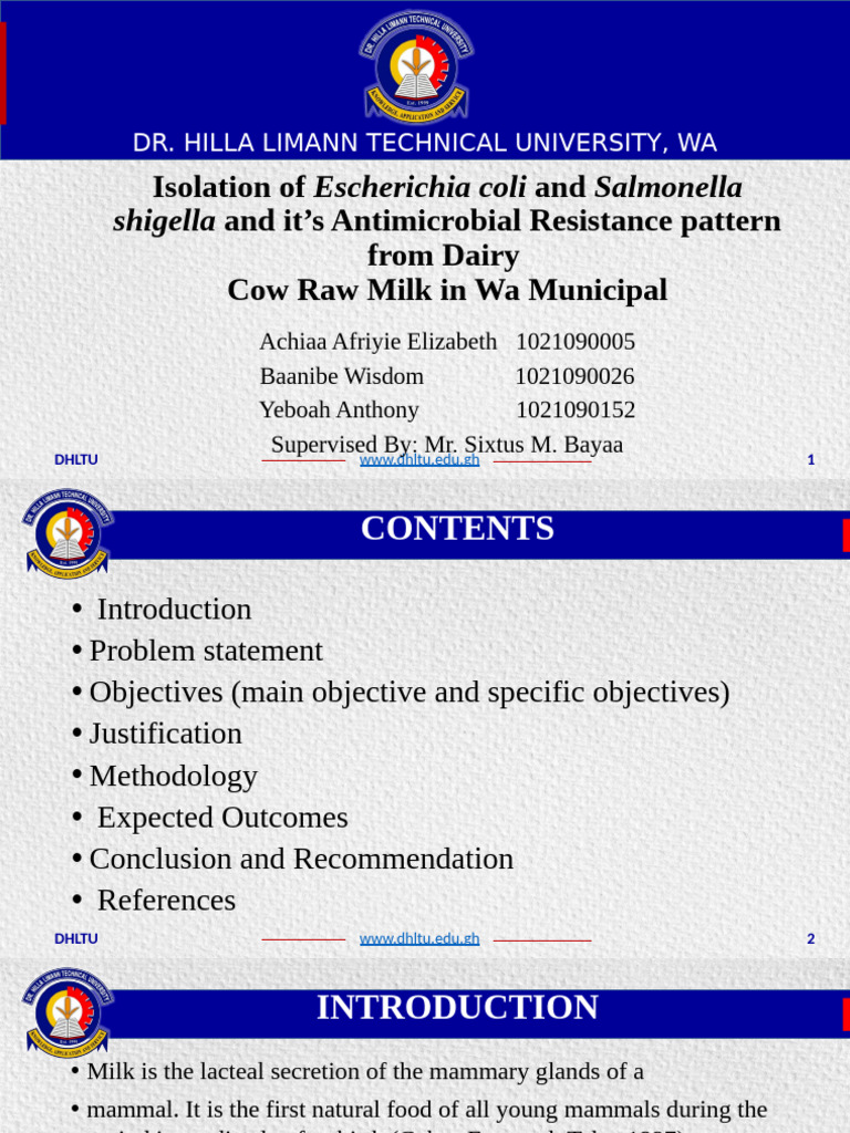 Wizzy Et Al Completed Proposal - PPTX New | PDF | Milk | Escherichia Coli
