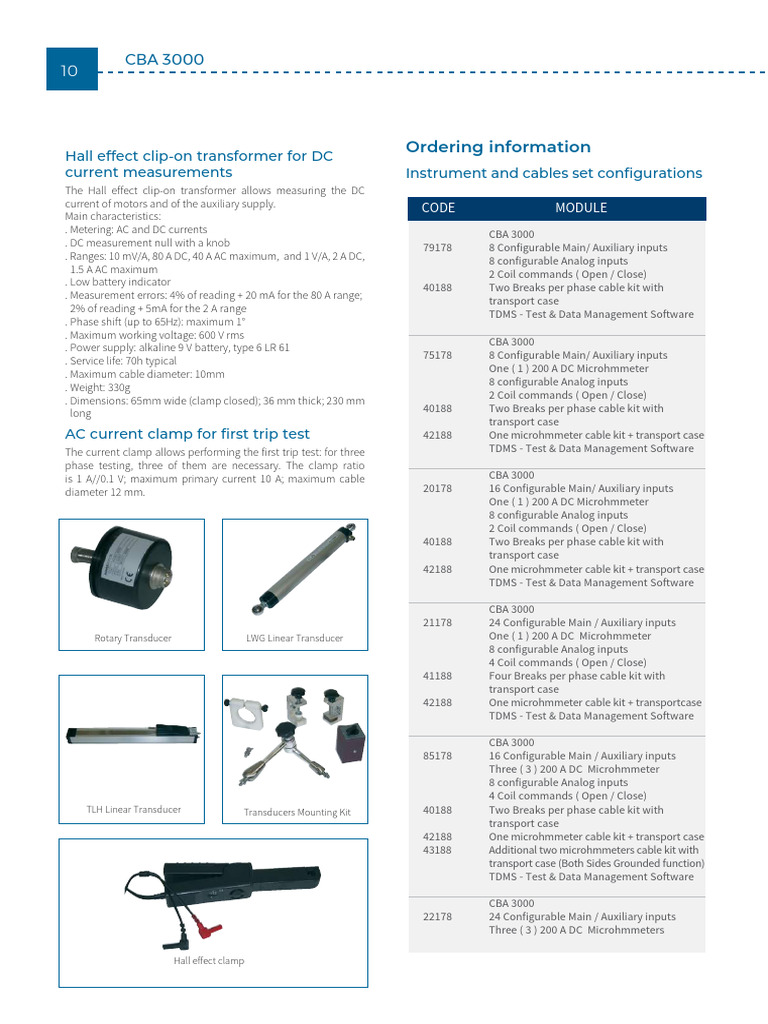 CBA 3000 Configuration and Specs Guide | PDF | Alternating Current ...