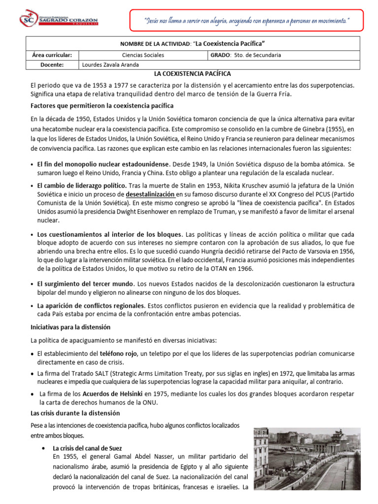 Ml-La Coexistencia Pacifica | PDF | Guerra Fría | Crisis de Suez