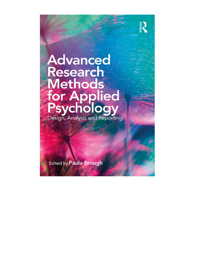 Paula Brough - Advanced Research Methods For Applied Psychology ...