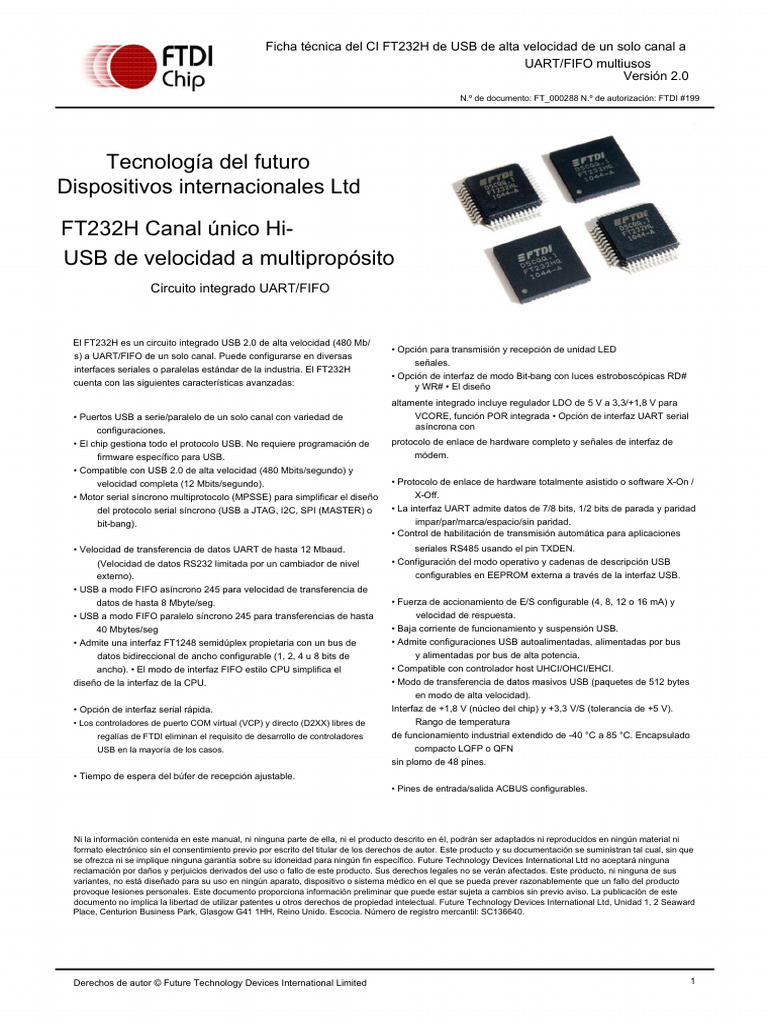 FT232H FutureTechnologyDevices | PDF | USB | Microsoft Windows