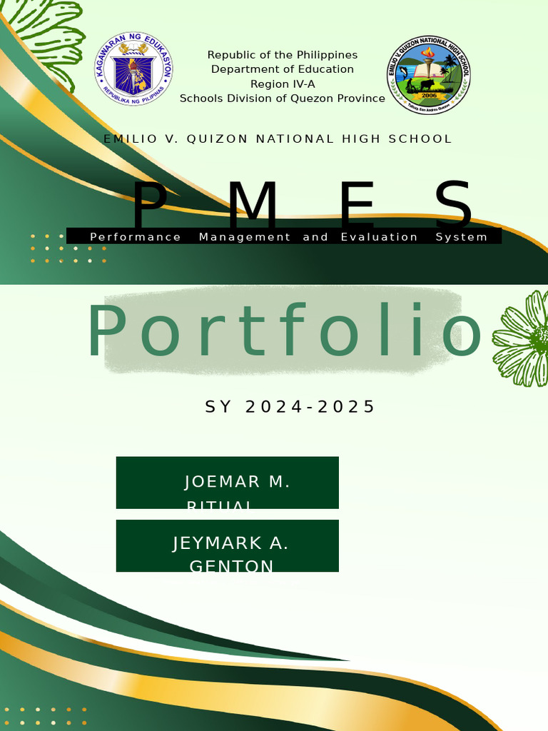 PMES Portfolio SY 2024-2025 | PDF | Learning | Mentorship