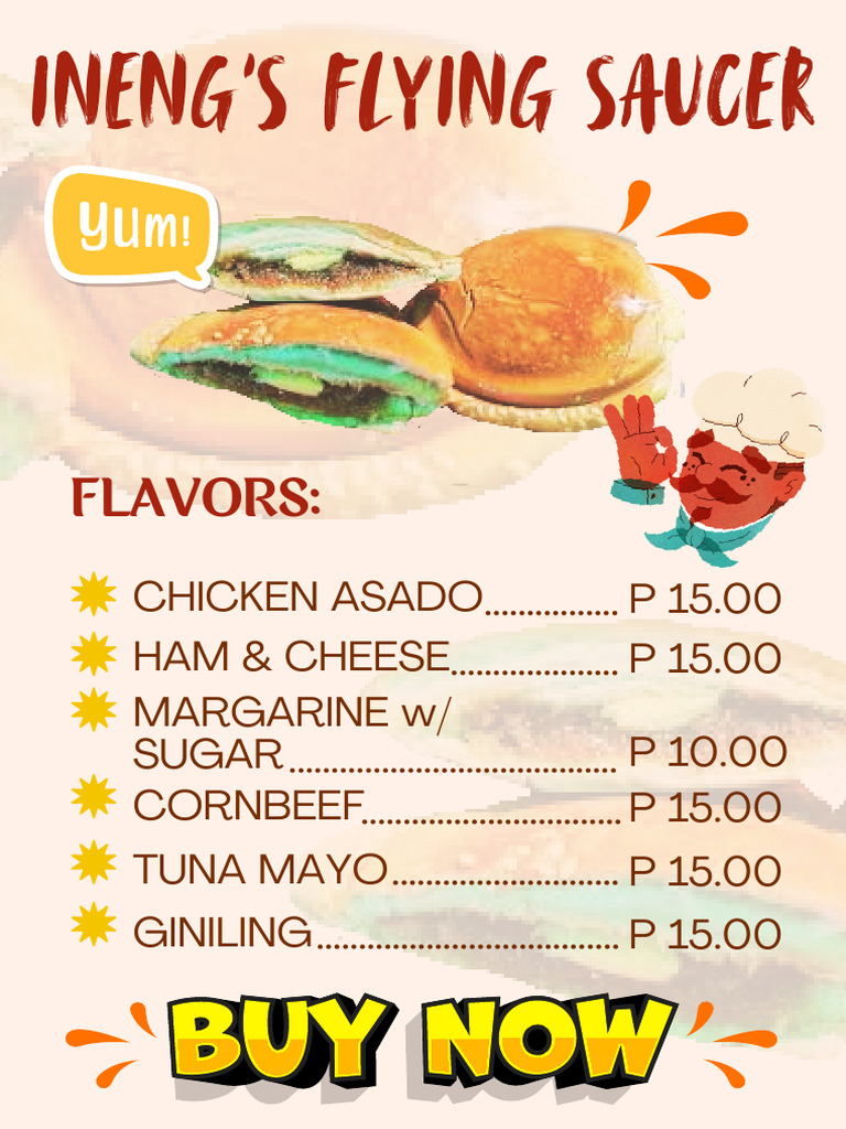 Red and Yellow Illustrative Silog Food Business Menu | PDF