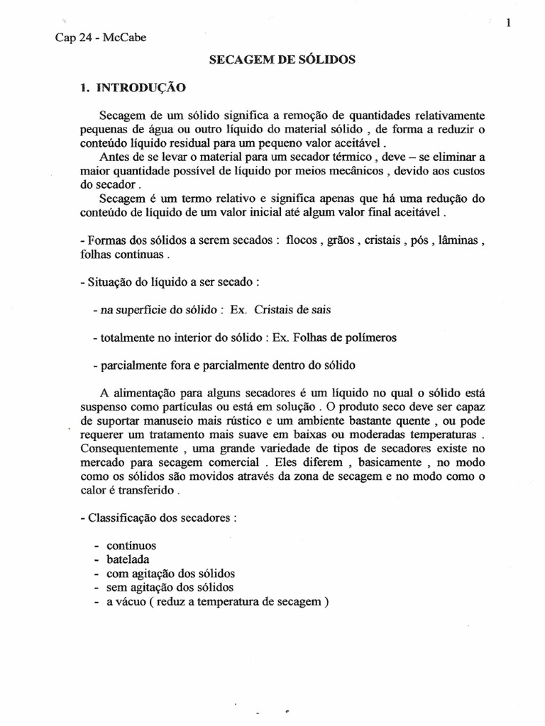 Secagem Compilado | PDF