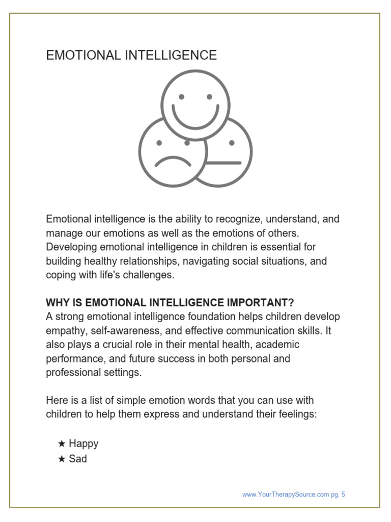 Emotional Intelligence Handout Small Steps Big Impact | PDF | Emotions ...