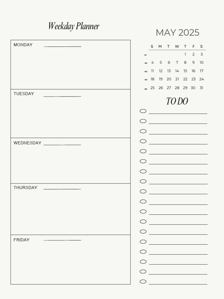 Minimalist Weekly Planner | PDF