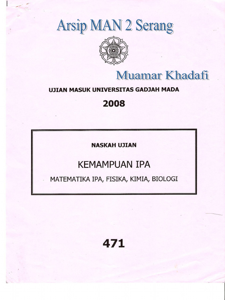 Utul Ugm 2008 Kemampuan Ipa | PDF