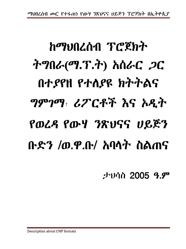 Description About CMP Formats | PDF