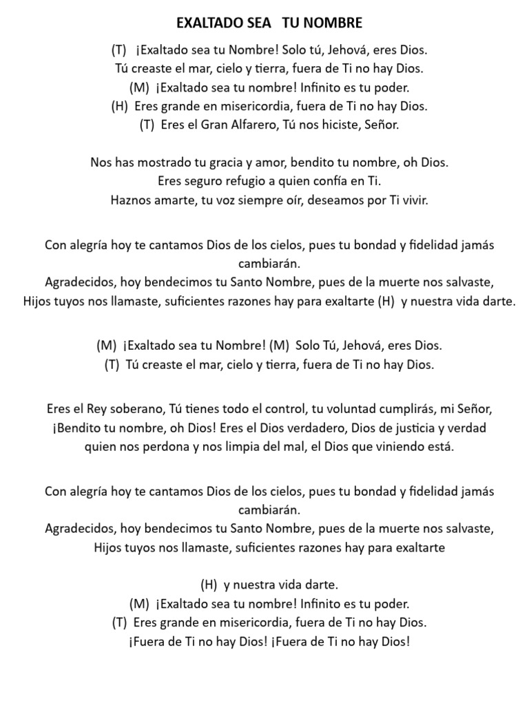 Exaltado Sea Tu Nombre | PDF
