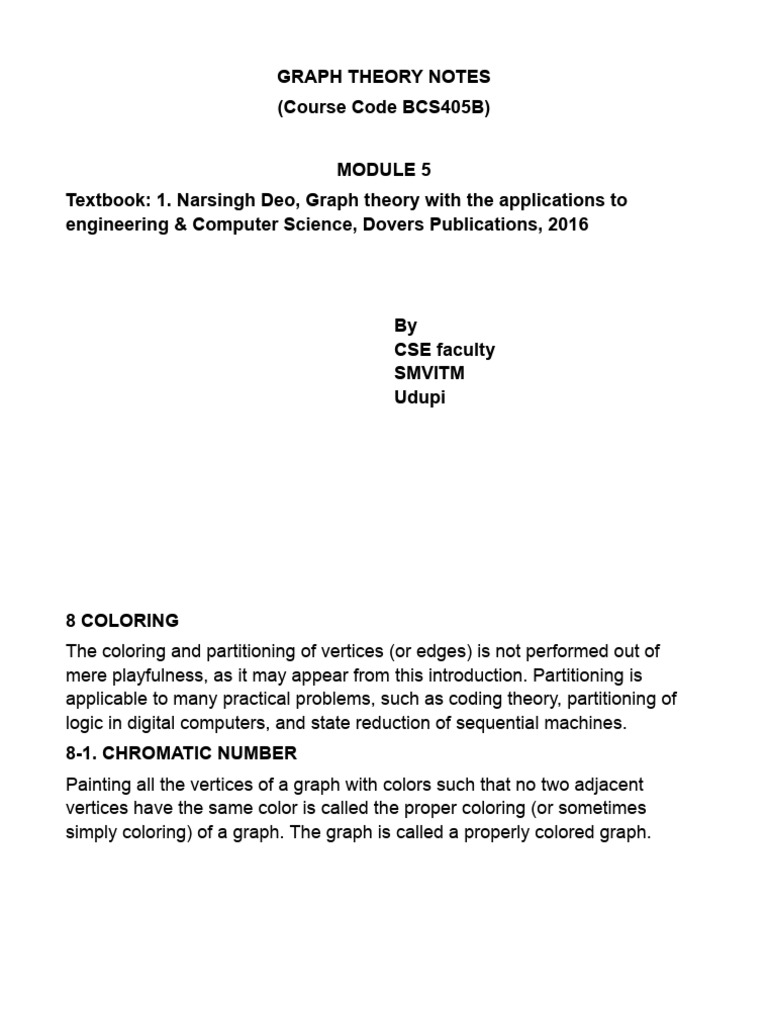 Graph Theory: Chromatic and Matching Concepts | PDF | Vertex (Graph ...