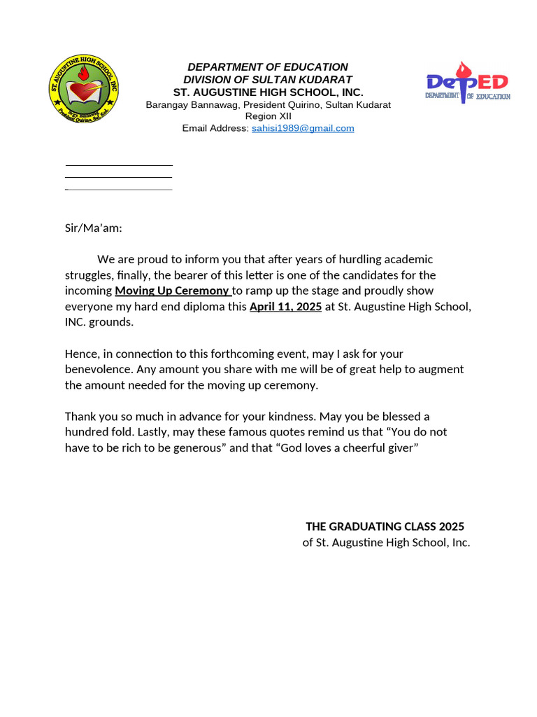 Solicitation For Graduating Students | PDF