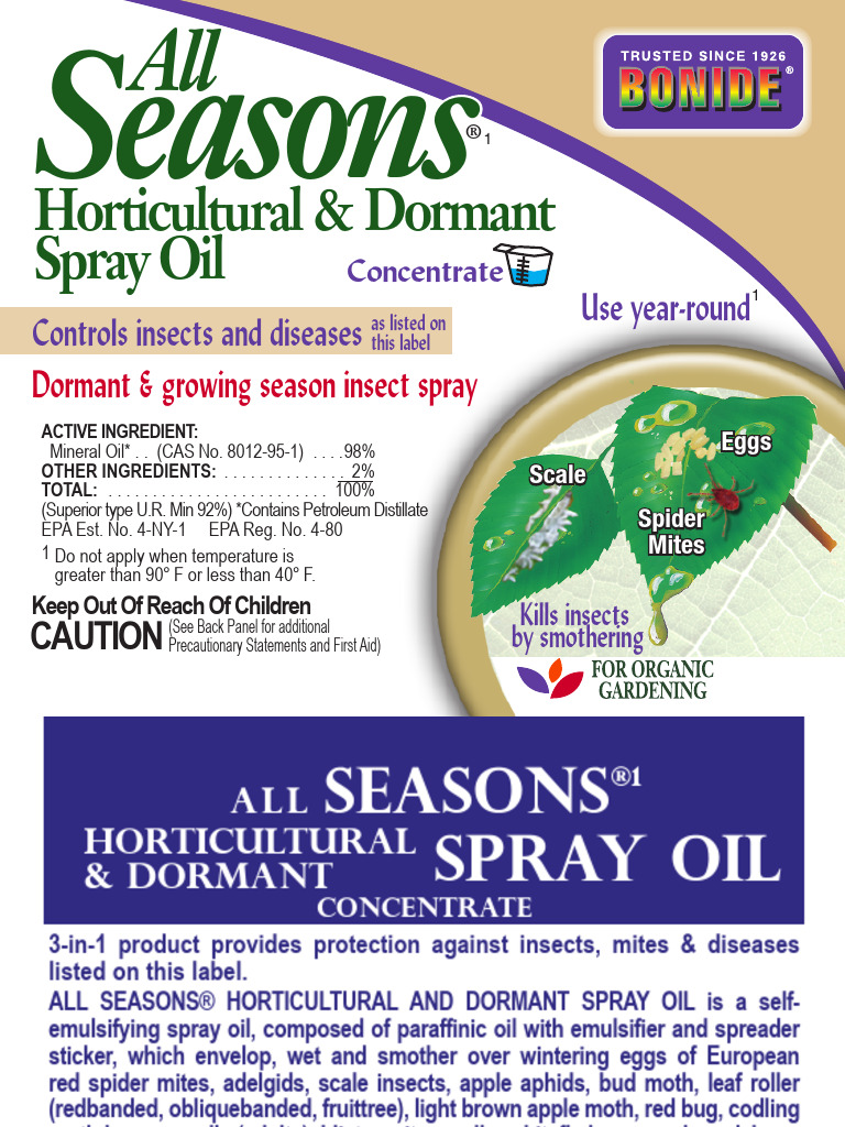 BONIDE All Seasons Horticultural Dormant Spray | PDF | Citrus | Orange ...