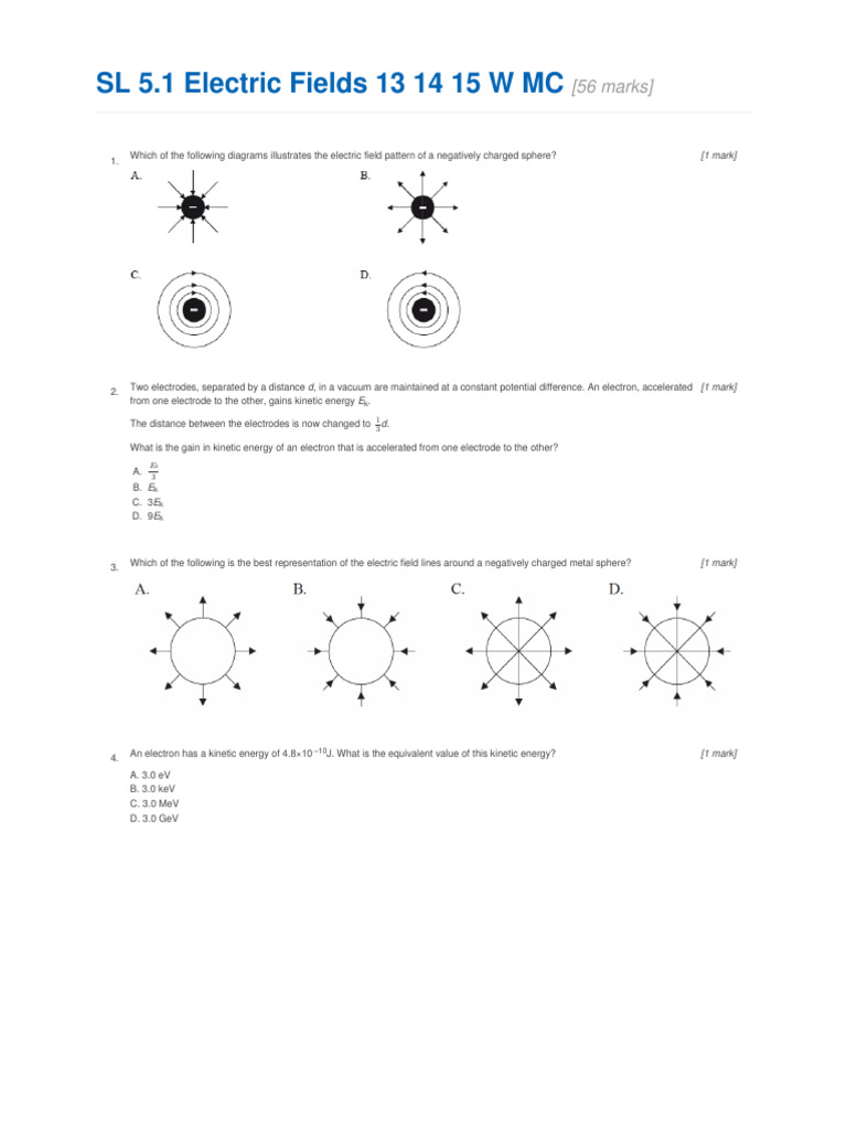 Physics Electromagnetic Questions | PDF | Electron | Proton