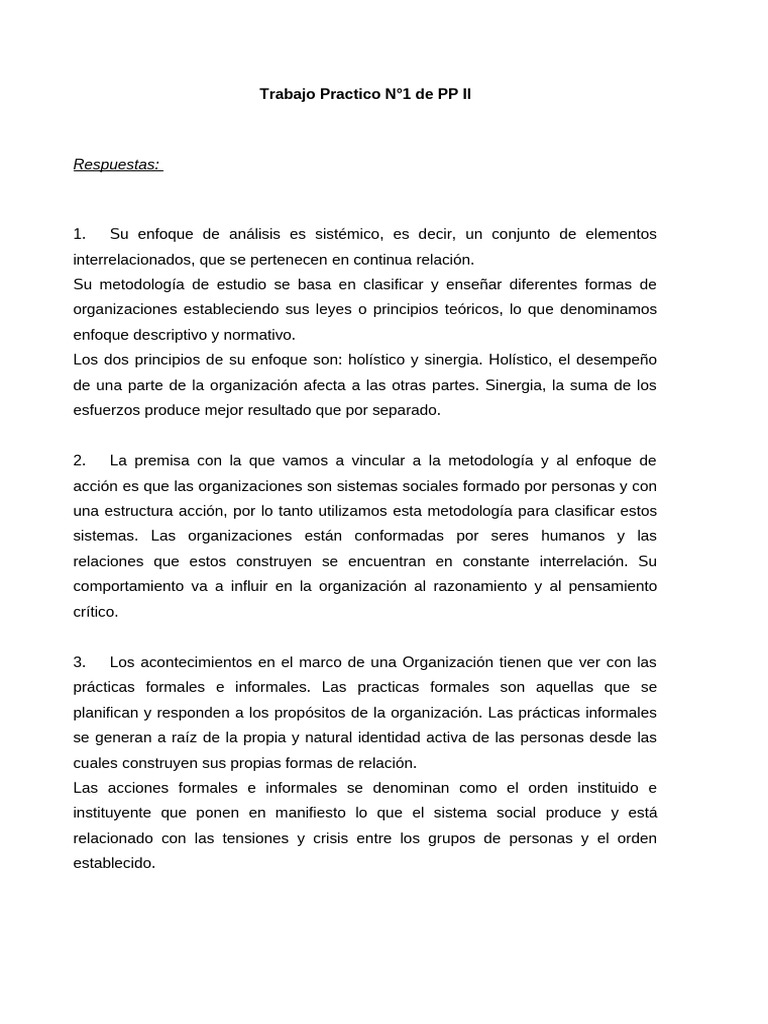 Trabajo Practico N 1 PP2 | PDF | Holismo | Comportamiento