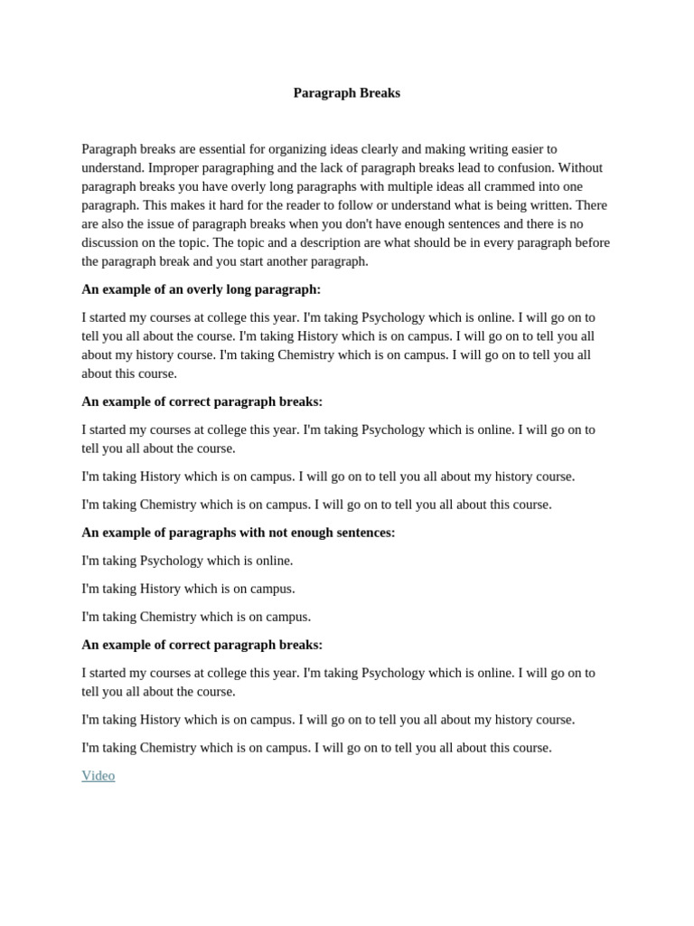 Paragraph Breaks | PDF