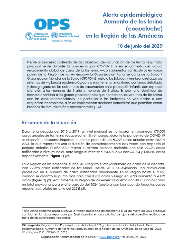 Aumento de casos de tos ferina en América | PDF | Especialidades ...