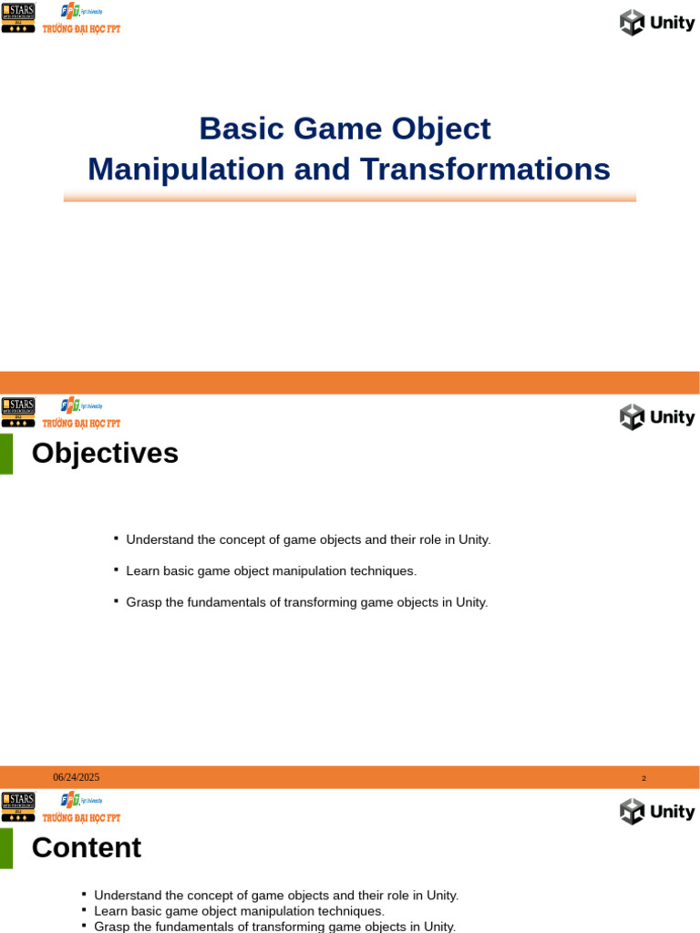 Unity Game Object Manipulation Guide | PDF